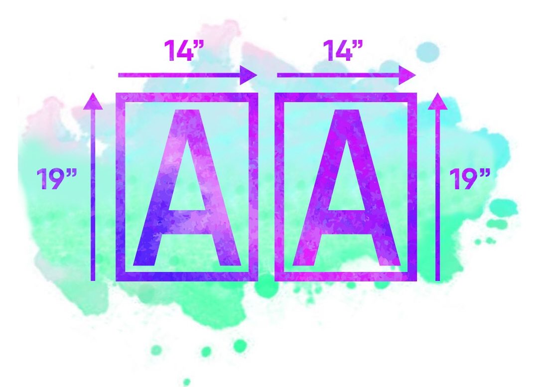 DOUBLE LARGE - Letters up to 40 servings (19"x14") PER LETTER - Frudeco ...