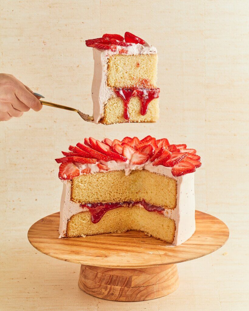 Strawberry Overload Vanilla Birthday Cake (2 SIZES) - Frudeco Miami
